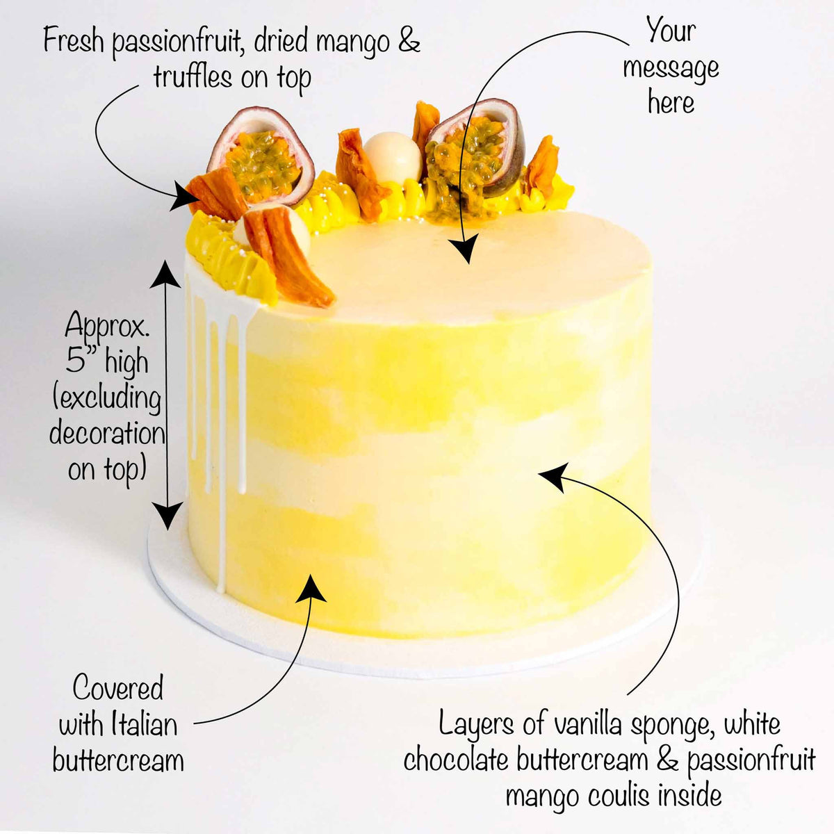 White Chocolate Passionfruit Cake Delivery | Harry Batten Cakes