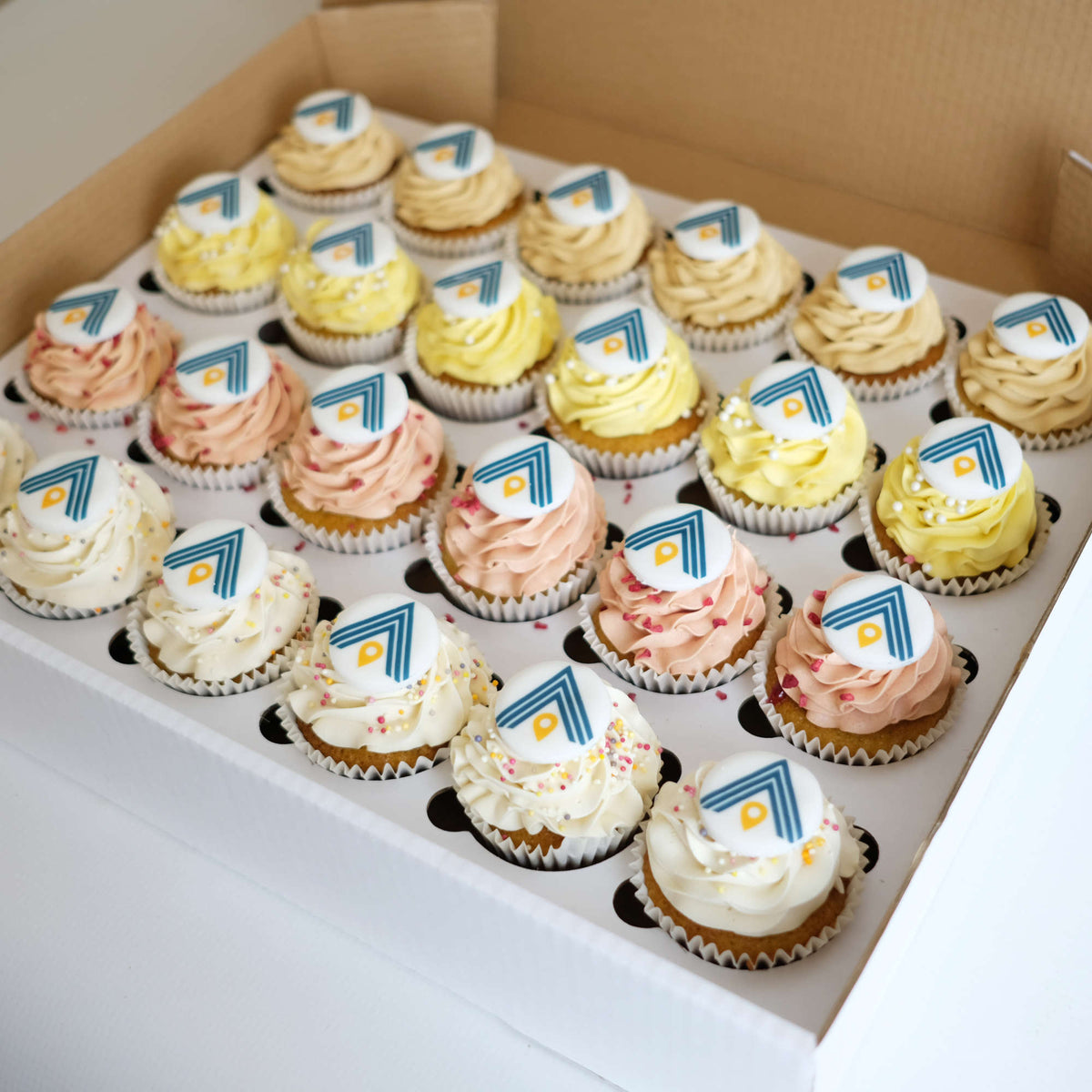 Branded Cupcakes | Corporate Logo Cupcake Delivery Sussex | Harry Batten